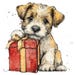 Christmas Puppy Clipart, 12x Watercolor Dogs With Presents PNG, Holiday ...