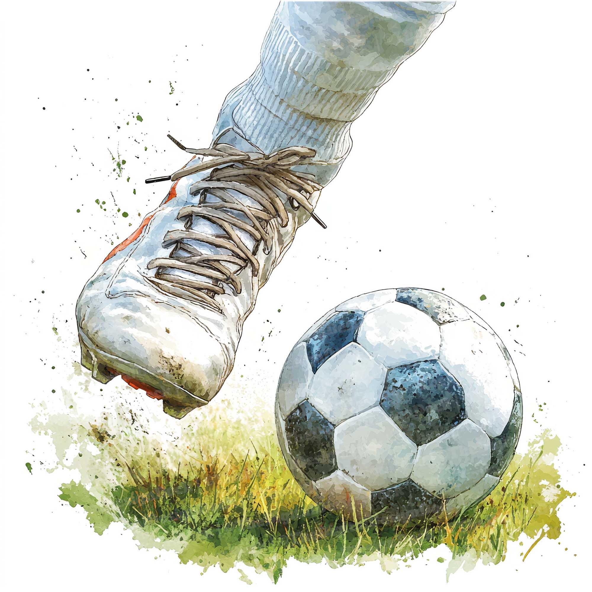 Soccer Clip Art, 12x Football Watercolor Clipart Set, Printable Sports ...