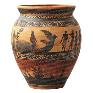 12 Greek Pottery Clipart, Ancient Vase Illustration, Printable ...