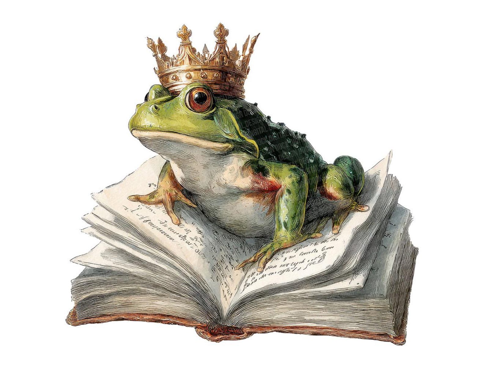 Frog Prince PNG Clipart, 12x Storybook Frog Clip Art Set, Printable ...