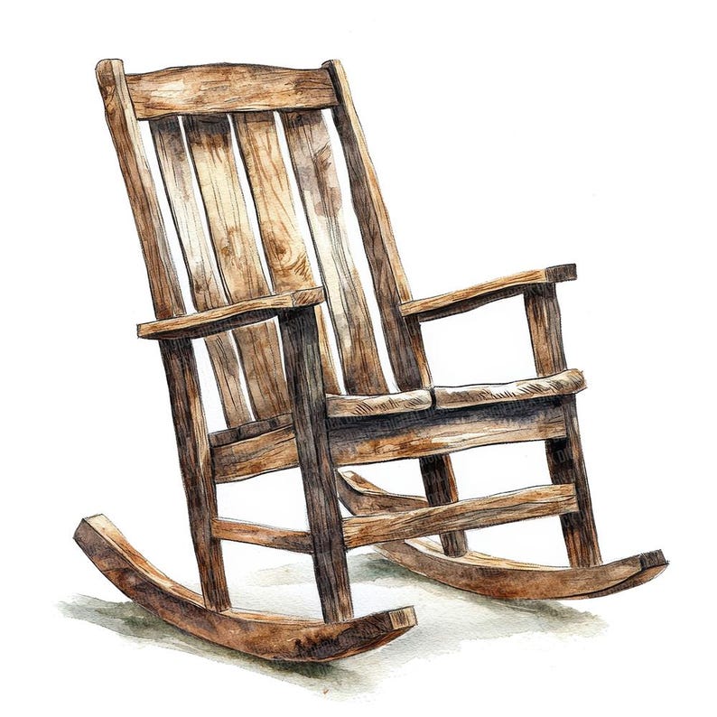 Rustic Rocking Chair PNG Clipart,12x Vintage Wooden Chair Clip Art Set ...