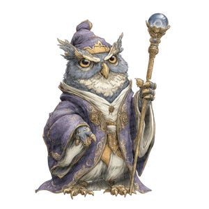 Owl Wizard PNG Clipart, 12x Magical Owl Clip Art, Printable Watercolor ...