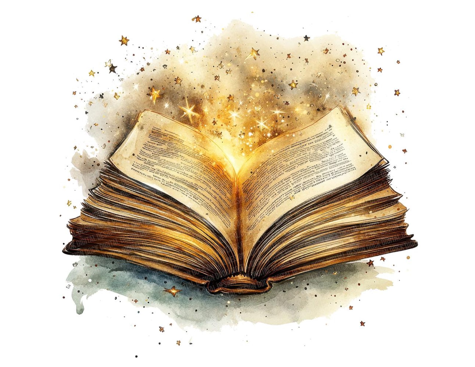 Magical Book PNG Clipart, 12x Fantasy Open Book Clip Art Set, Printable ...