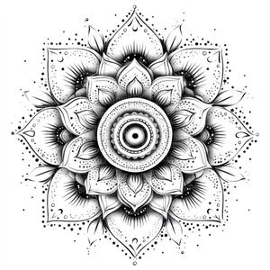 Mandala Clip Art, 12x Intricate Line Art Clipart Set, Printable Black ...