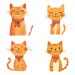 Ginger Cat PNG Clipart, 12x Tabby Cat Clip Art Set, Watercolor Tabby ...