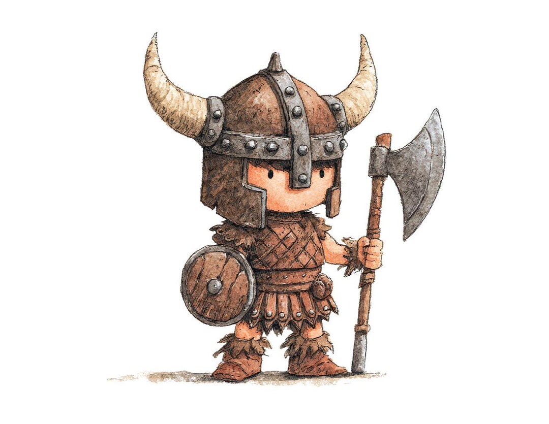 Fantasy Viking Clipart, 12x Watercolor Warrior PNG Set, Printable Norse ...