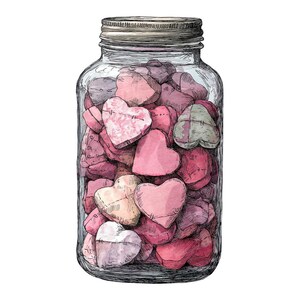 Jar of Hearts Clipart, 12x Valentine Jar Clip Art Set, Printable ...