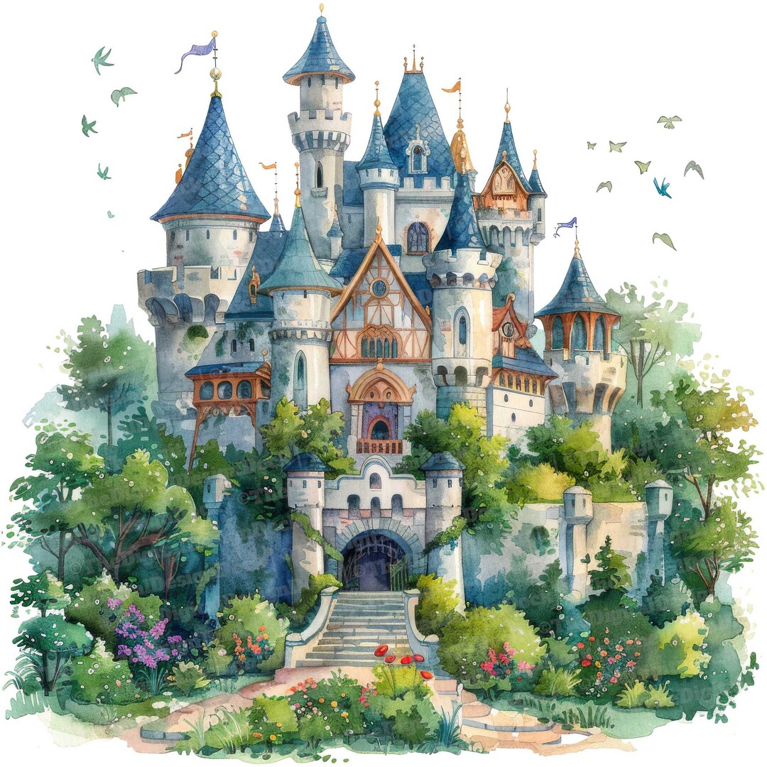 Fantasy Castle Clipart, 12 Jpgs, Fairy Tale Clipart, Printable ...