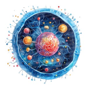 12x Science Cell Clipart, Watercolor Biology Art, Science Art ...