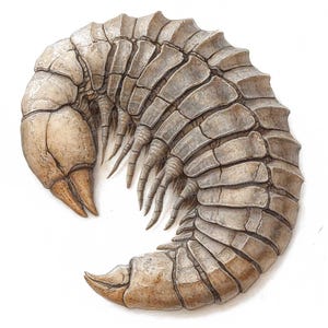 12 Fossil Trilobite Clipart, Watercolor Prehistoric Insect Fossil ...