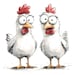 12 Funny Chicken Clip Art, Watercolor Quirky Chicken Friends ...