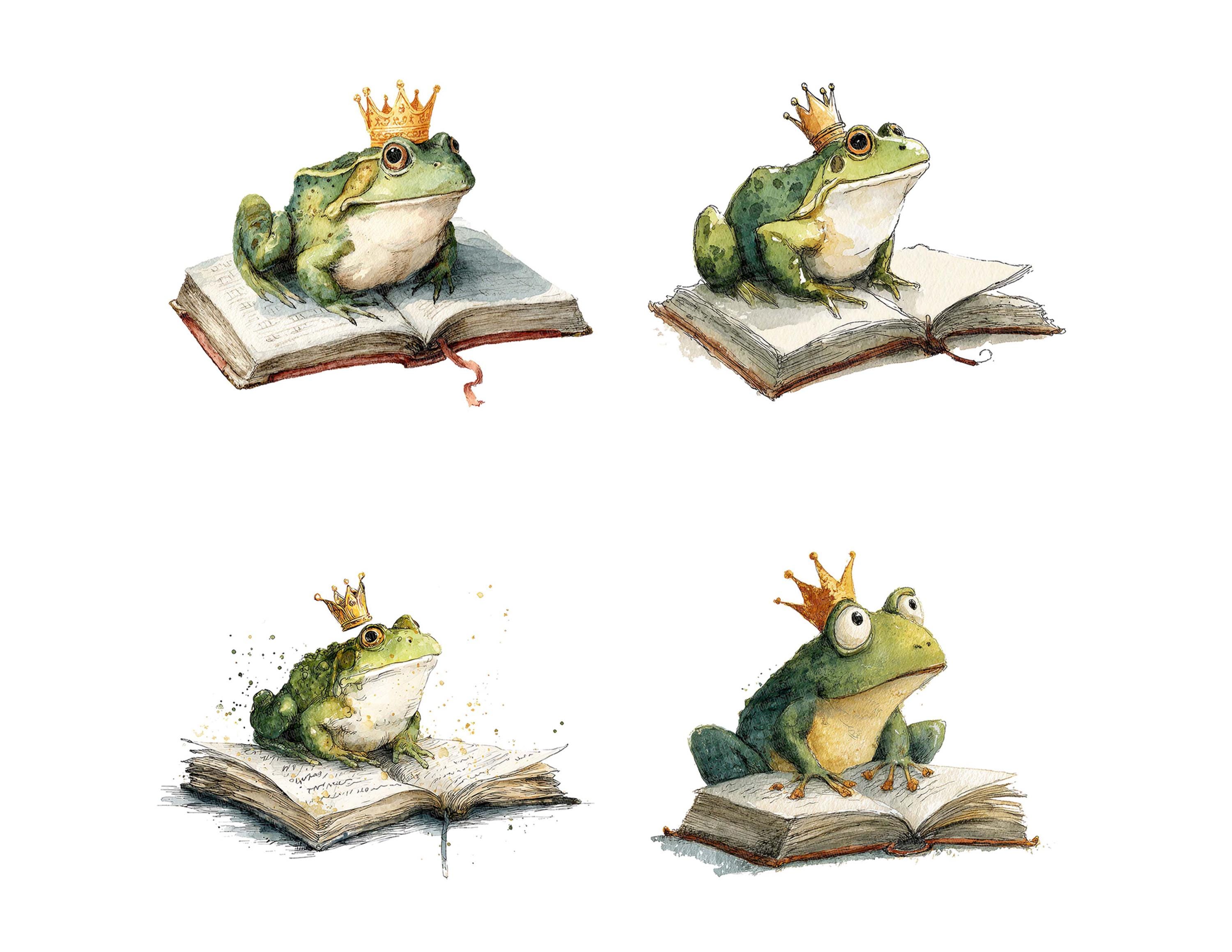 Frog Prince PNG Clipart, 12x Storybook Frog Clip Art Set, Printable ...