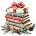 Christmas Book Clip Art, 12x Holiday Books Pile Clipart Set, Vintage ...