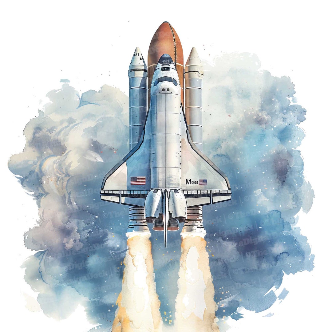 Space Shuttle Clipart, 12 Jpgs, NASA Spacecraft Clipart, Printable ...
