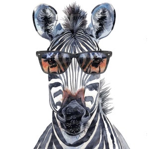 Cool Zebra Clipart, 12 Jpgs, Zebra With Sunglass On, Printable ...