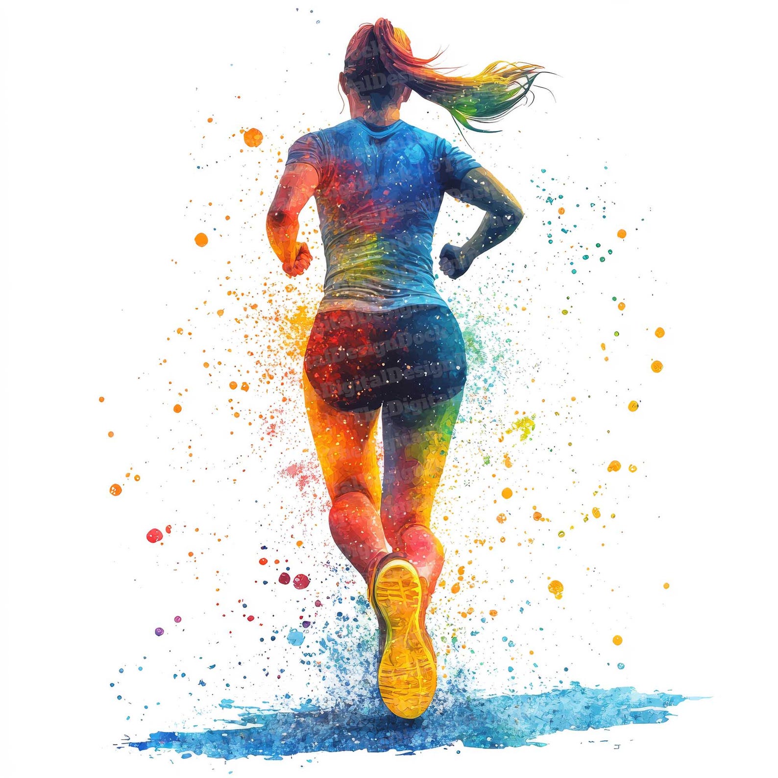 12x Running Woman Clipart, Fitness Girl, Jogging Lady Clipart ...