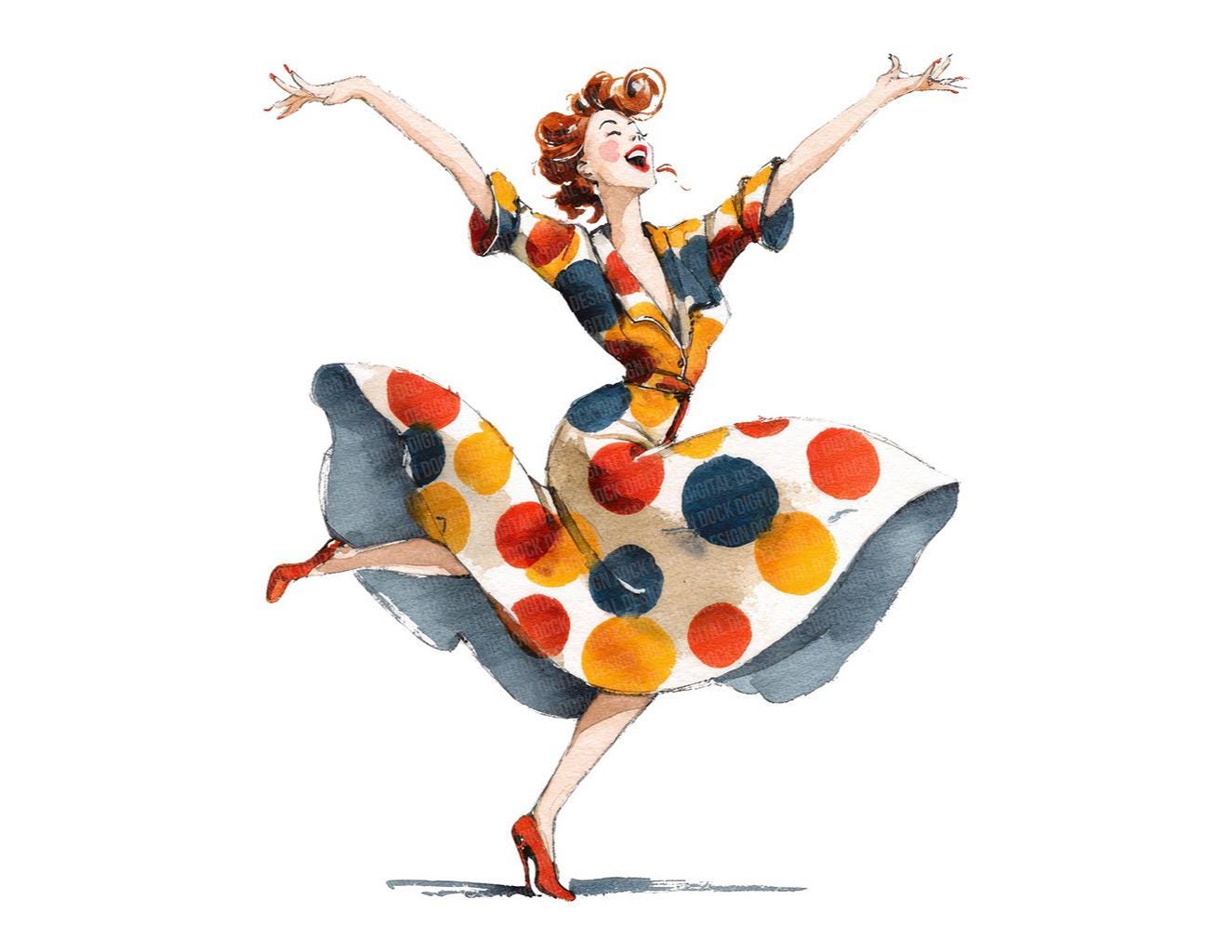 Jitterbug Dancer PNG Clipart, 12x 1940s Retro Dance Clip Art Set ...