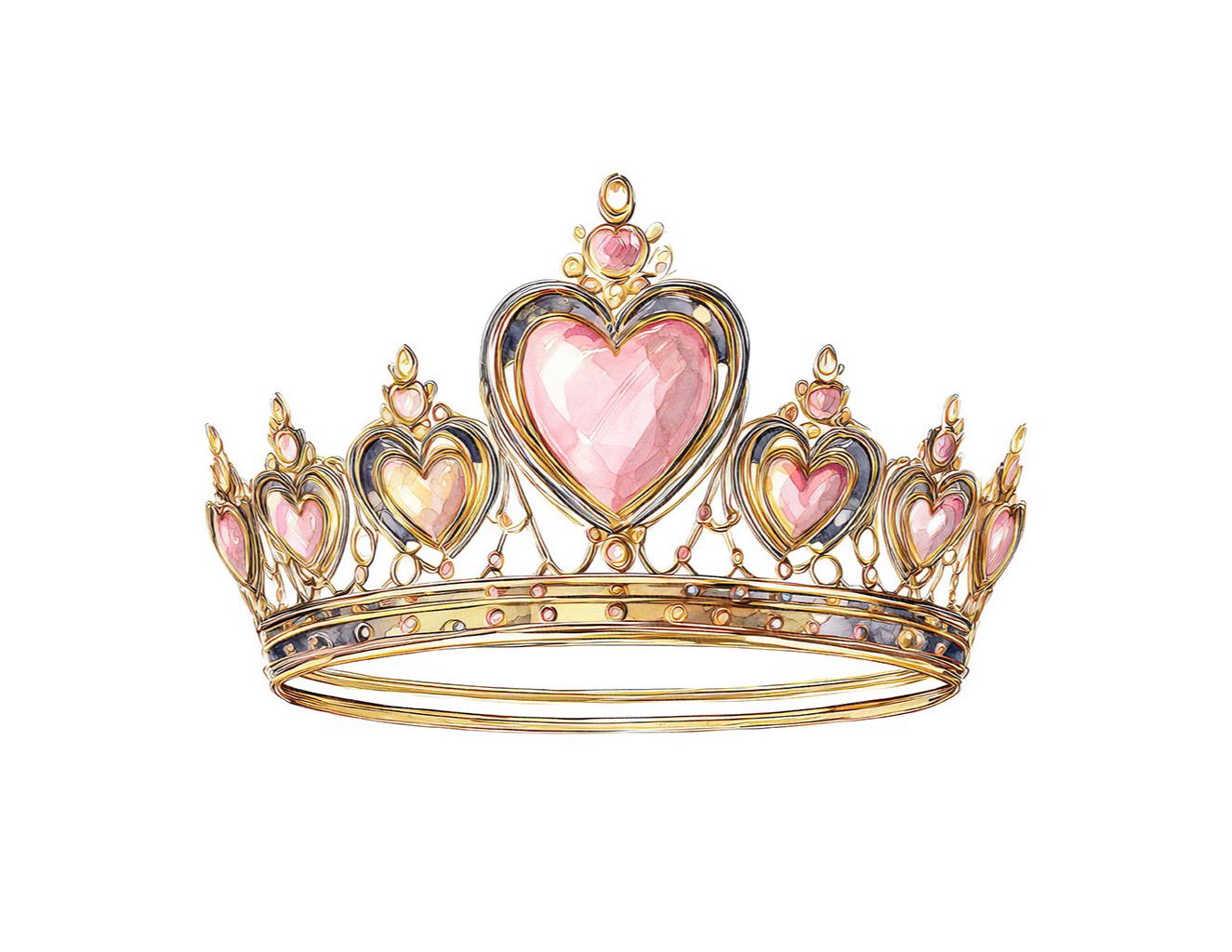 Watercolor Tiara Clipart, 12 Princess Crown Pngs, Printable Digital ...