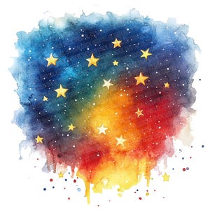 Galaxy PNG Clipart, 12x Watercolor Celestial Space Clip Art Set ...