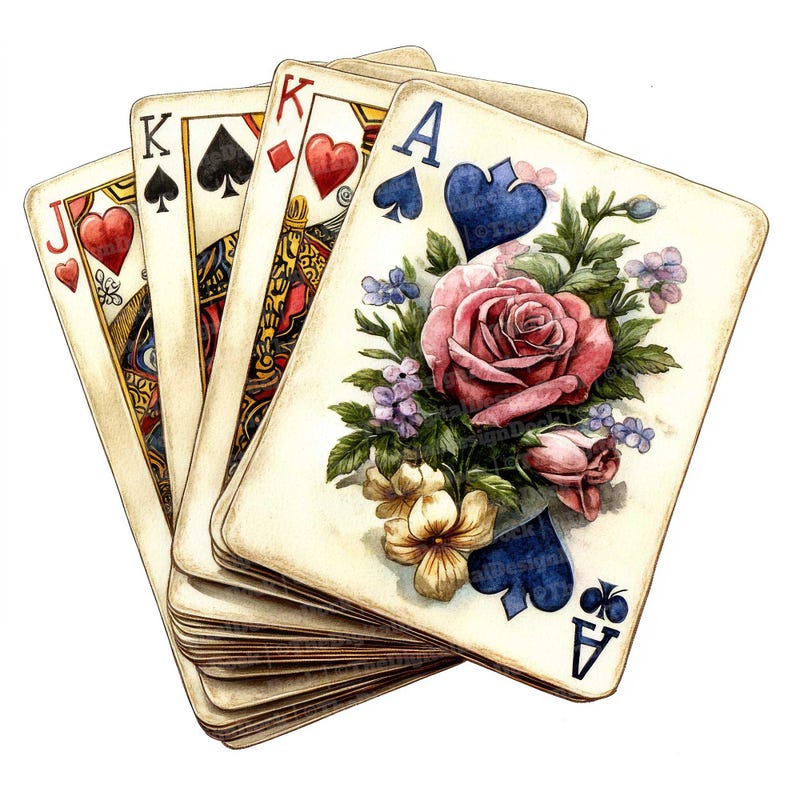 Vintage art playing cards - Etsy Polska