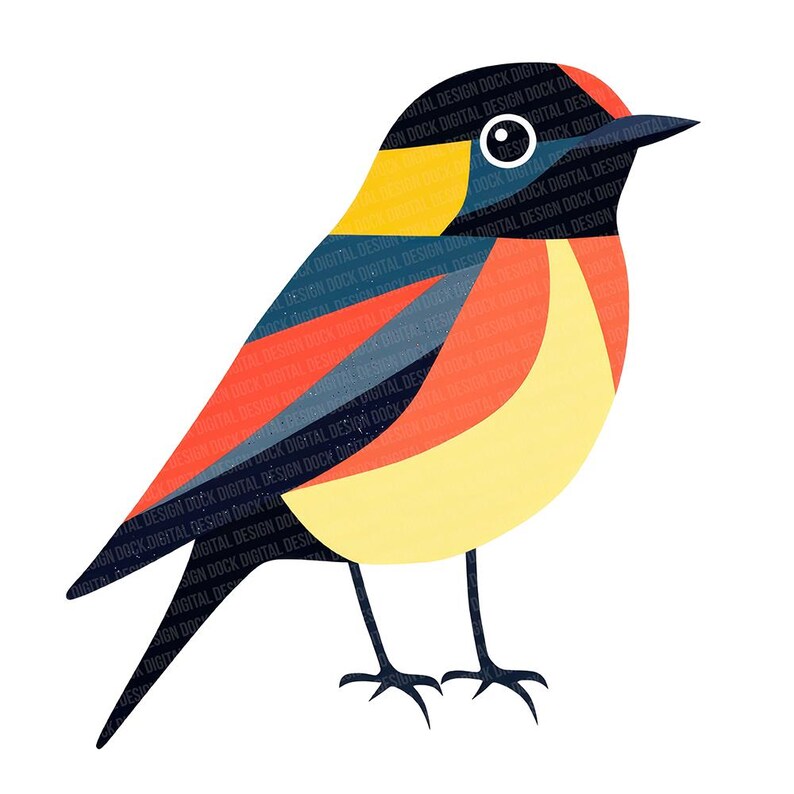 Bold Colorful Bird Clipart, 12x Vibrant Birds Clip Art Set, Printable ...