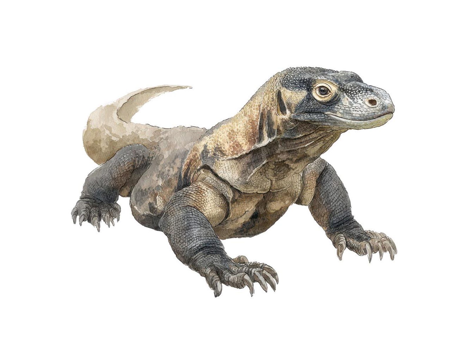 Komodo Dragon PNG Clipart, 12x Watercolor Lizard Clip Art Set ...