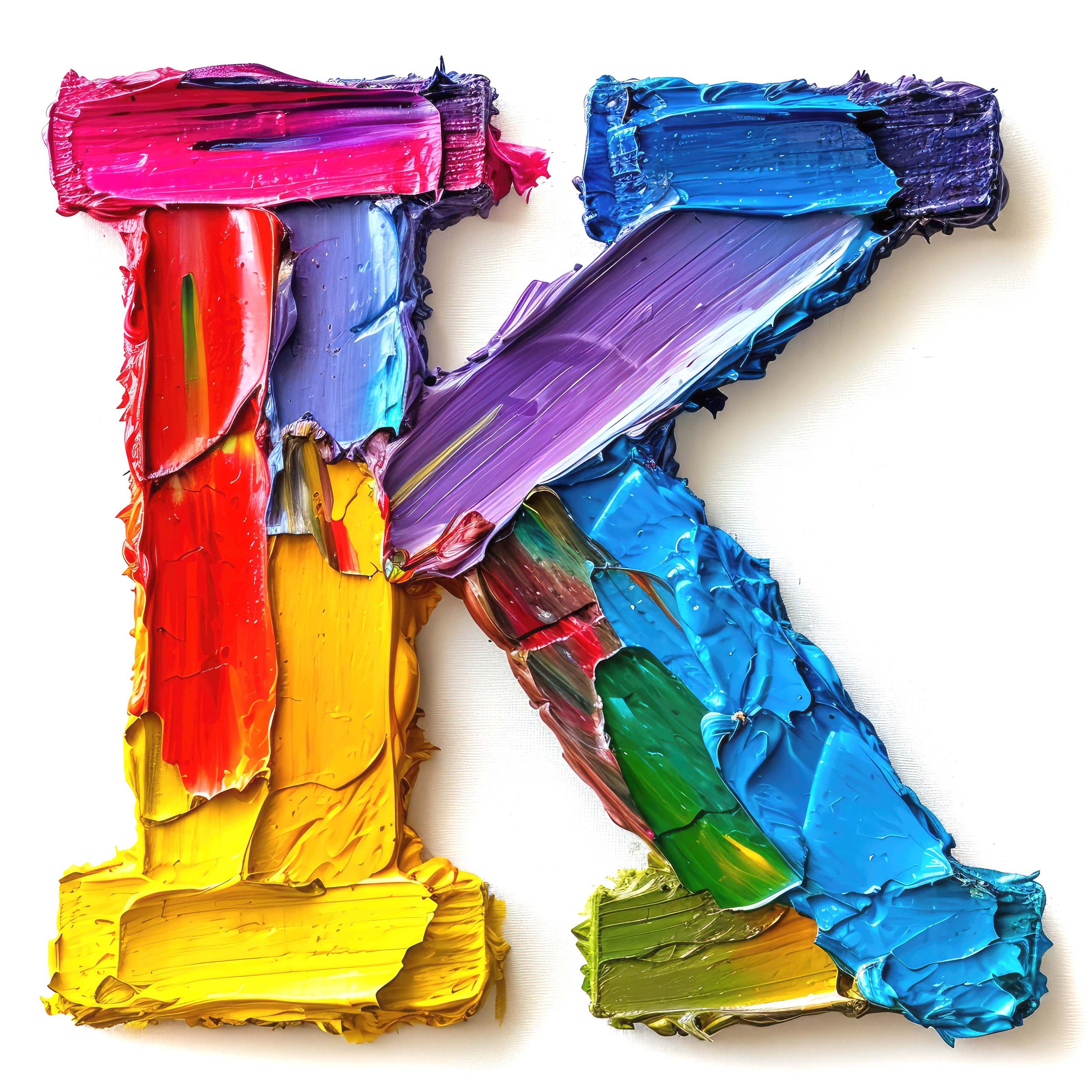 26x Oil Paint Alphabet Shapes Letters Shaped ABC Clipart JPG Digital ...