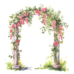 12x Wedding Arch Clipart, Floral Archway Wedding Clipart,printable ...