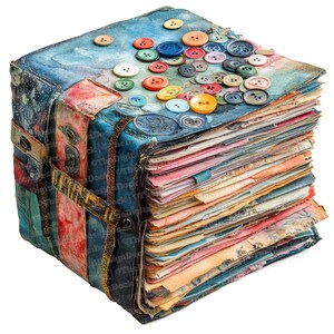 12 Junk Journal Clipart, Vintage Diary Designs, Printable Watercolor ...