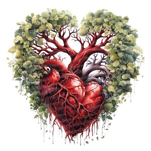 12x Human Heart Tree Clipart, Tree Theme Clipart, Printable Watercolor ...
