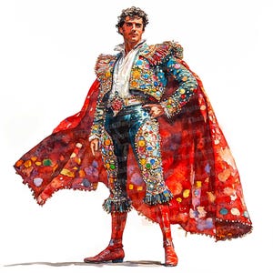 12x Matador Clipart, Watercolor Matador Illustration, Printable ...