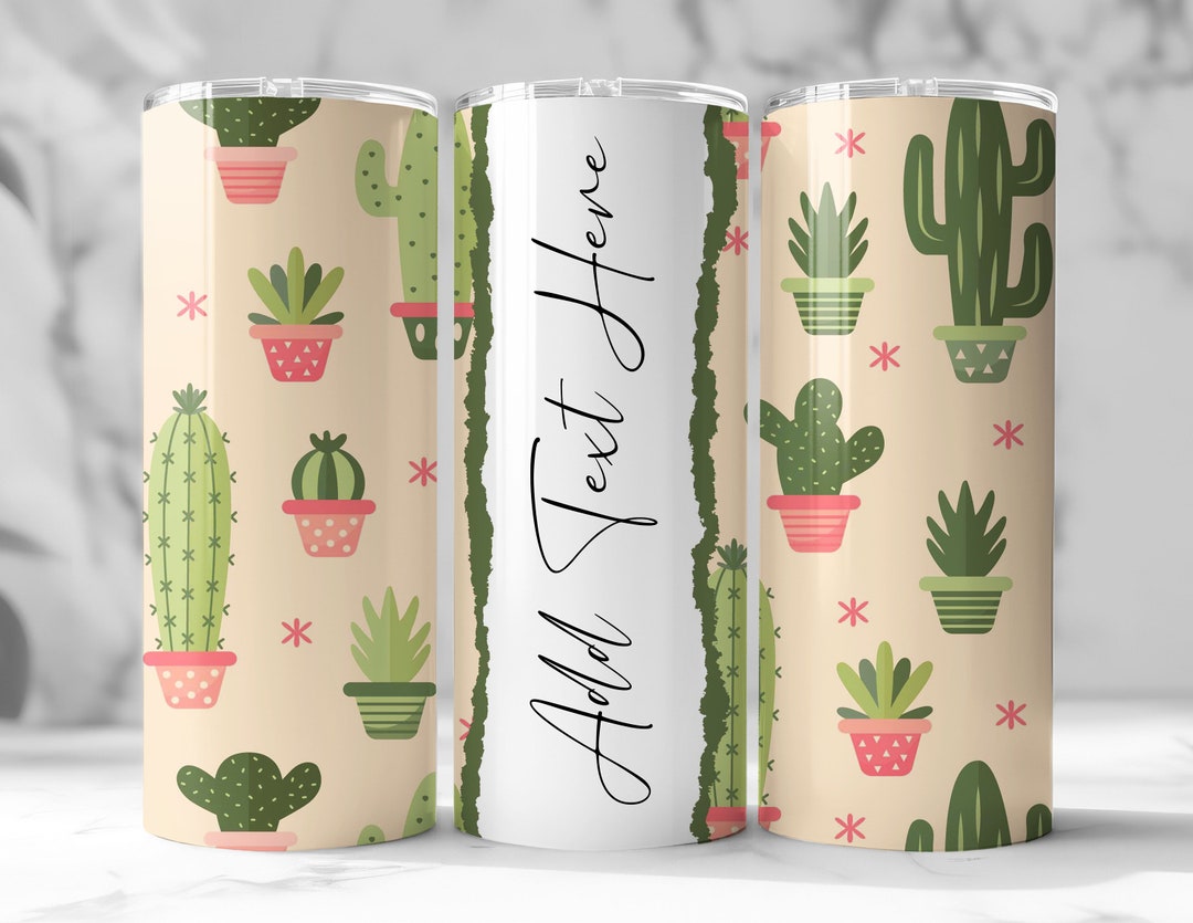 Cactus Pattern Wrap PNG Sublimation Design Tumbler Design 20 Oz Digital ...
