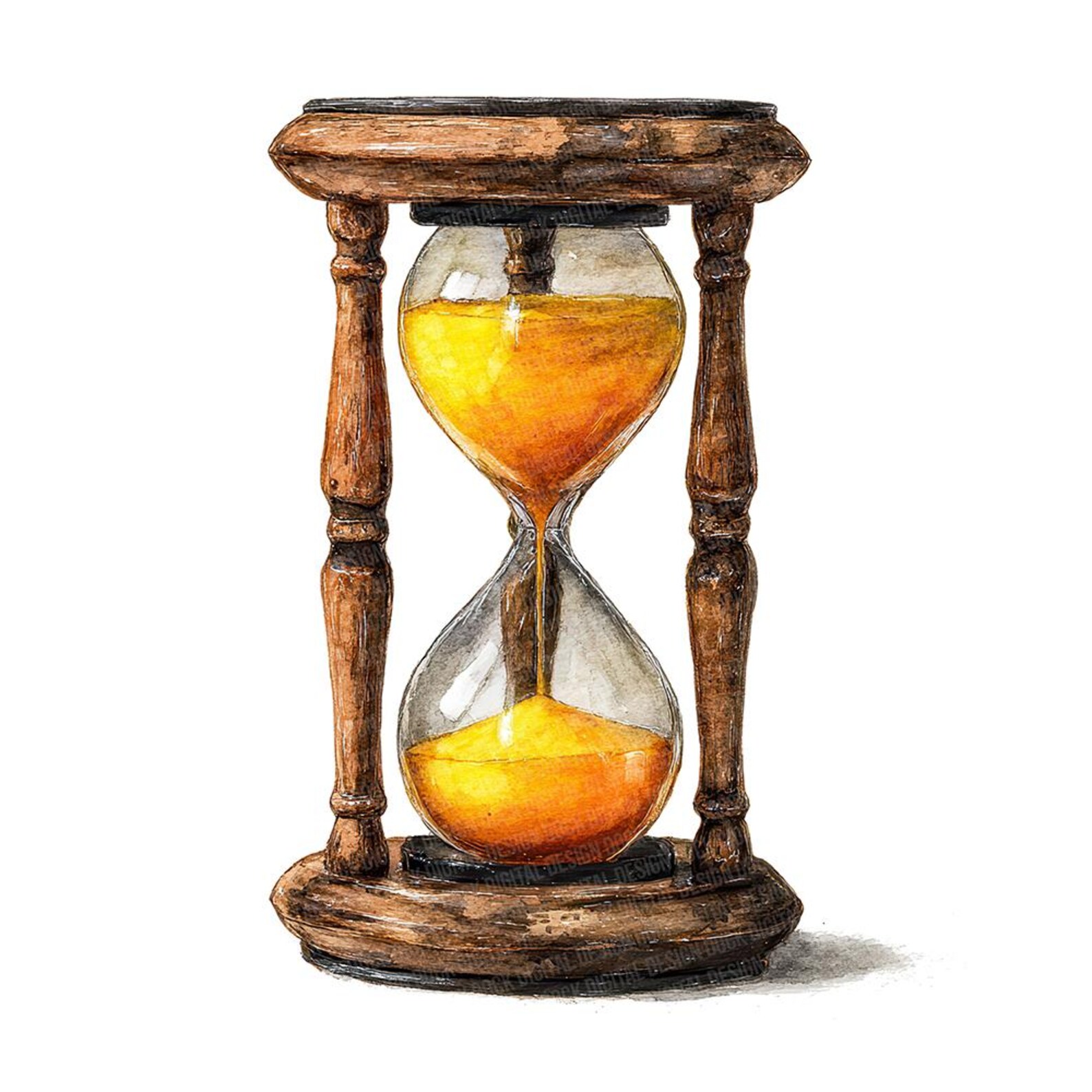 Hourglass Timer PNG Clipart, 12x Vintage Sand Clock Clip Art Set ...