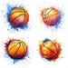 Basketball PNG Clipart, 12x Watercolor Basketball Clip Art Set, Sports ...
