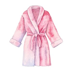 Watercolor Robe Clip Art, 12x Cozy Bathrobe Clipart Set, Printable Clip ...