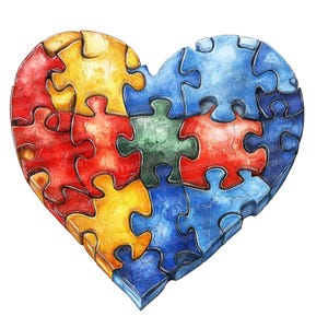 FREE to Charity, 12x Autism Awareness Clipart, Watercolor Autism Jigsaw ...