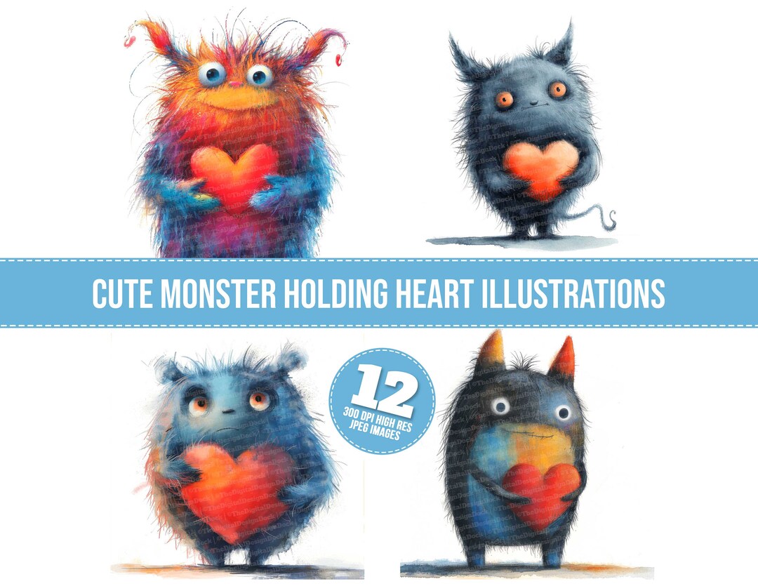 Loveable Monster Clipart, 12 JPG, Cute Monster High-quality Images ...