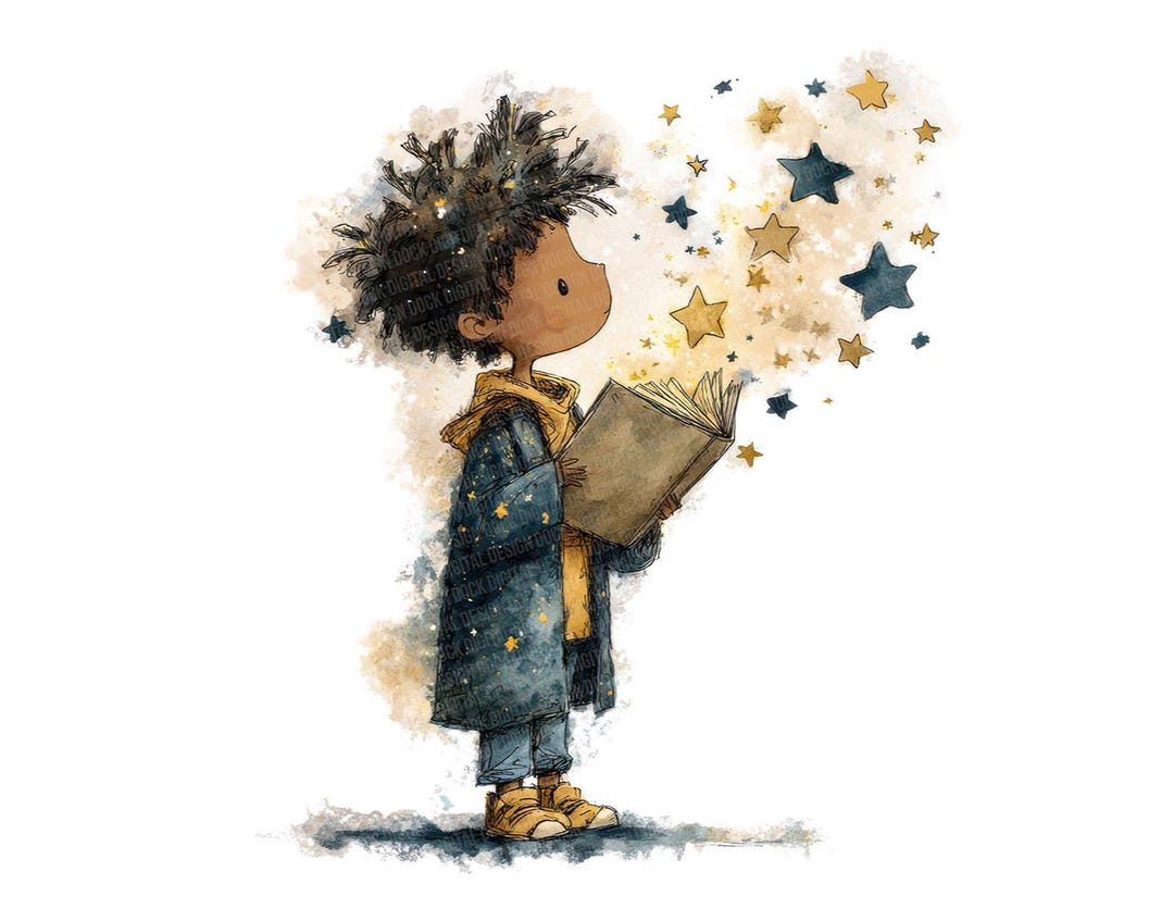 Child Magic Book PNG Clipart, 12x Kids Reading Stars Clip Art Set ...