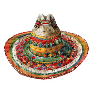 12x Colorful Sombrero Clipart, Mexican Hat Clipart, Printable ...