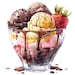 12 Banana Split Ice Cream Clipart, Watercolor Sundae Dessert Clipart ...