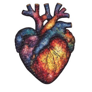 Galaxy Heart PNG Clipart, 12x Cosmic Anatomical Heart Clip Art Set ...