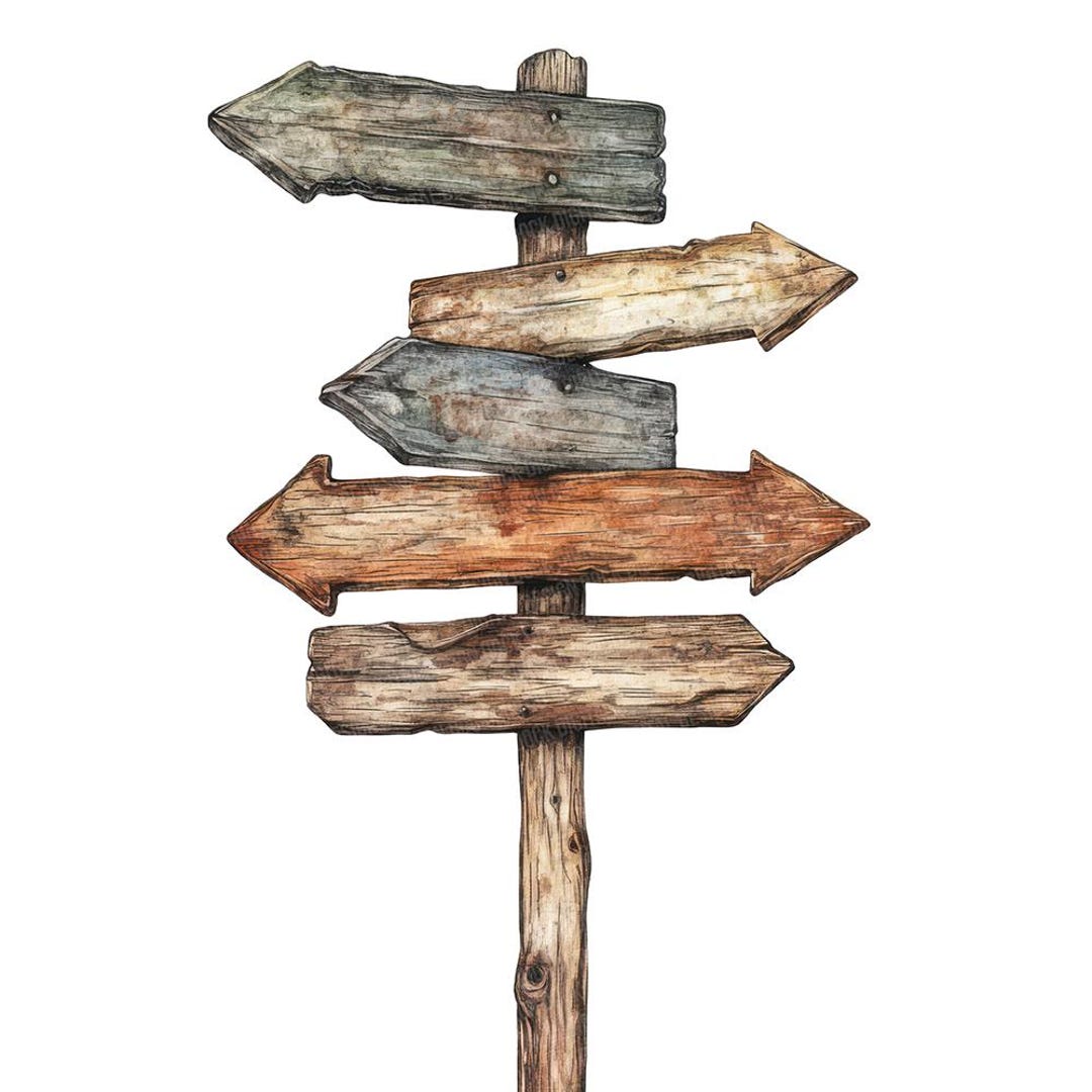 Imaginary Places Signpost PNG Clipart, 12x Watercolor Arrow Sign Clip ...