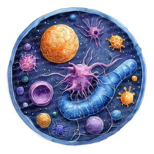 12x Science Cell Clipart, Watercolor Biology Art, Science Art ...