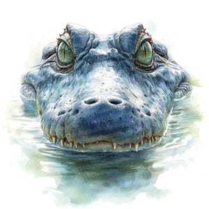 Alligator Clipart, 12x Watercolor Reptile Art, High Quality Jpgs ...