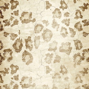 12x Distressed Leopard Print Junk Journal Paper, Vintage Animal Print ...
