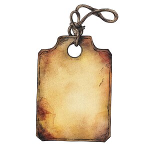 12x Antique Parcel Tag Clipart, Aged Paper Label PNG, Printable Clip ...