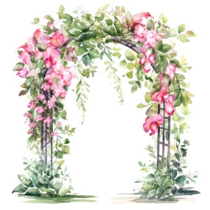 12x Wedding Arch Clipart, Floral Archway Wedding Clipart,printable ...