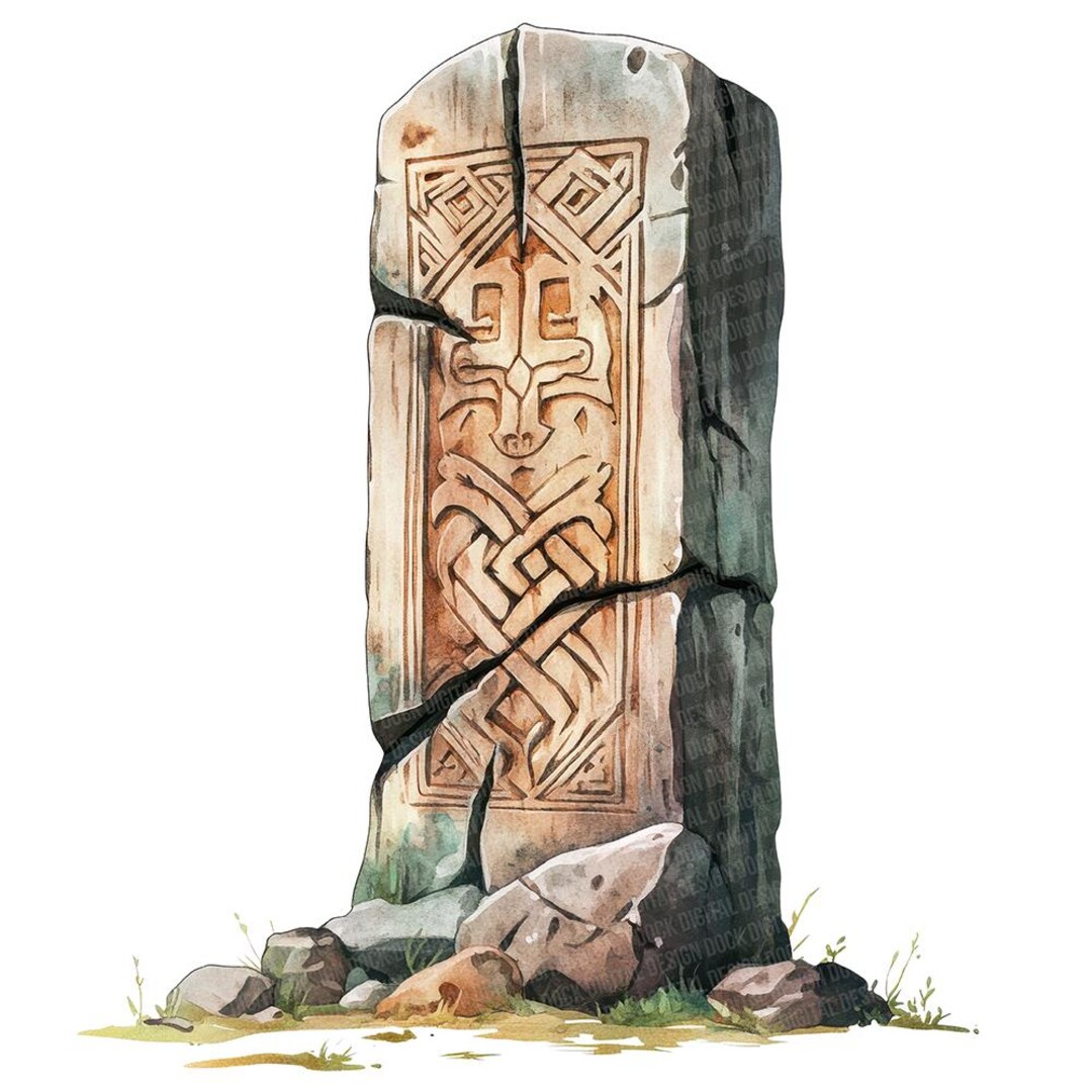 Viking Runestone PNG Clip Art, 12x Norse Runestone Clip Art Set ...