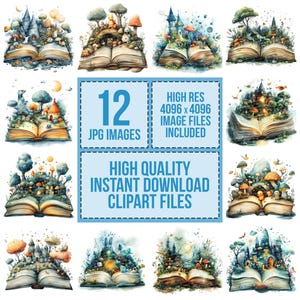 12 Fantasy World Clipart, Storybook Creatures, Printable Watercolor ...