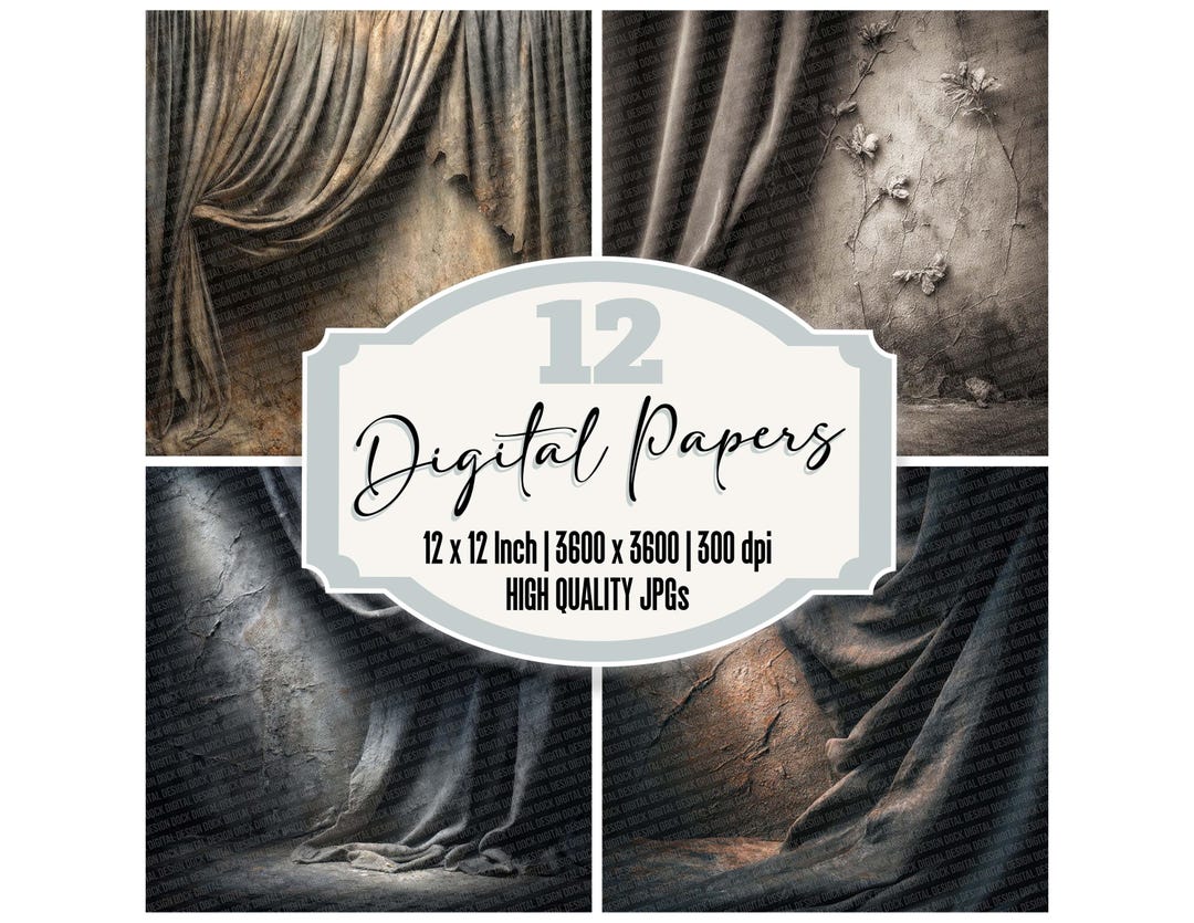 12x Funeral Velvet Gothic Junk Journal Paper Digital Paper Pack ...